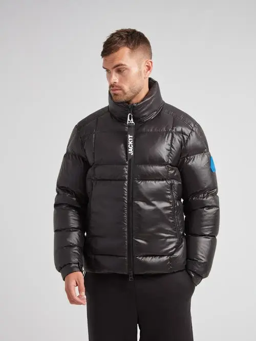 JACK1T Ez Boxed Funnel Neck Puffer Jacket - Black