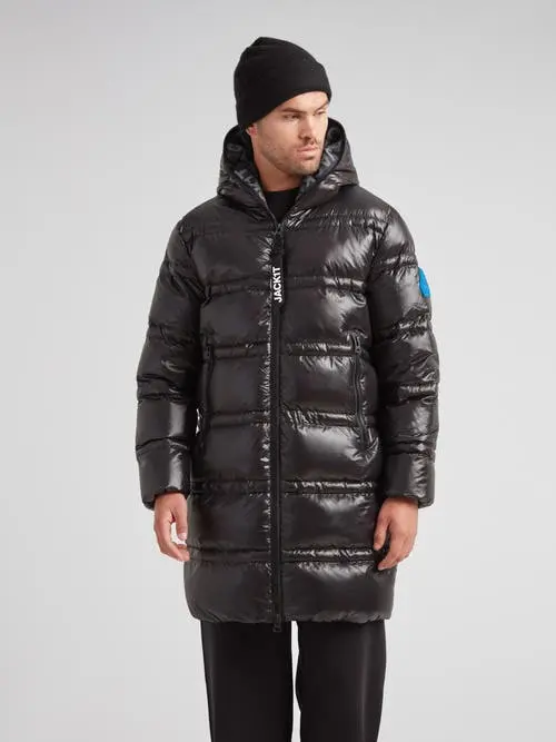 JACK1T R4d Tramline Hooded Long Puffer Coat
