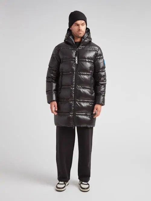 JACK1T R4d Tramline Hooded Long Puffer Coat
