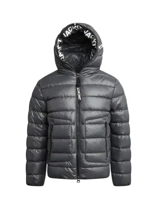 JACK1T R4d Tramline Hooded Puffer Jacket - Graphite