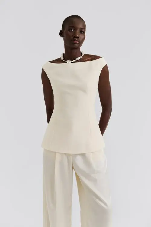 MALINA Half Off Shoulder Top - Vanilla