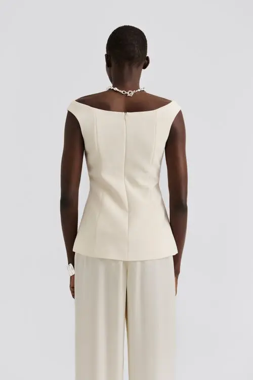 MALINA Half Off Shoulder Top - Vanilla
