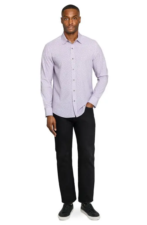 W.R.K Slim Fit Geometric Print Performance Button-up Shirt