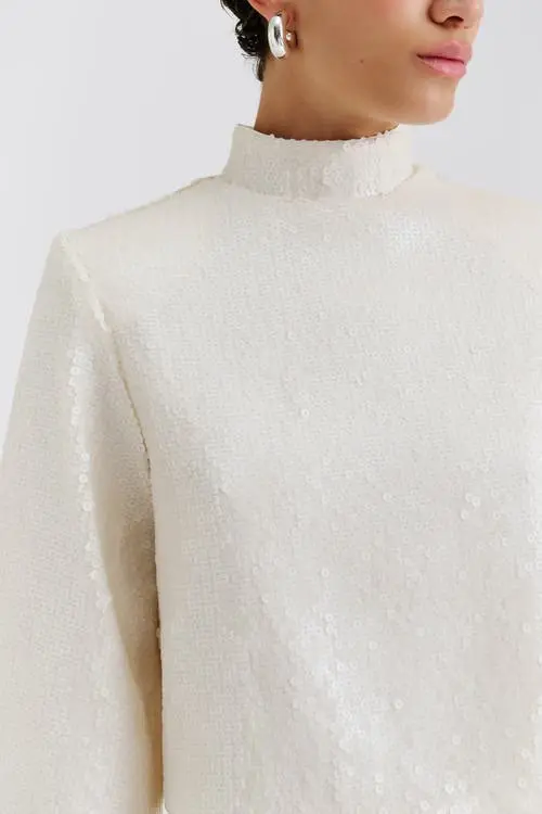 MALINA Line Longsleeve Sequin Top