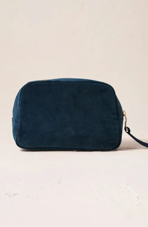 ELIZABETH SCARLETT Turtle Conservation Velvet Makeup Bag