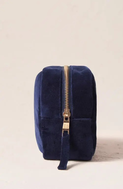 ELIZABETH SCARLETT Celestial Velvet Makeup Bag - Navy