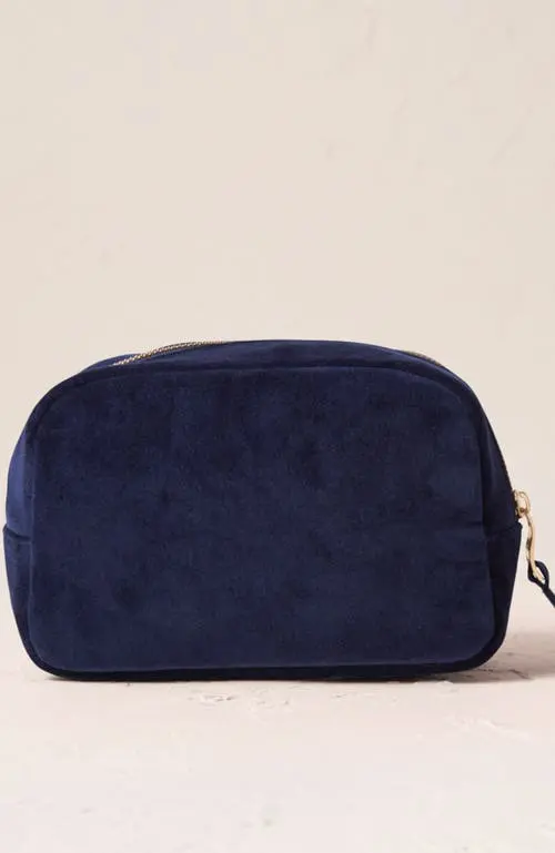 ELIZABETH SCARLETT Celestial Velvet Makeup Bag - Navy