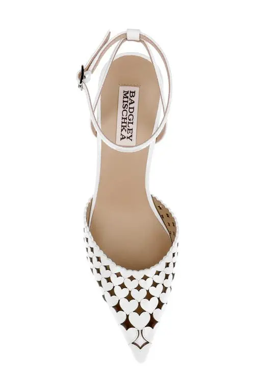 Badgley Mischka Omelia Pointed Toe Pumps - White Patent