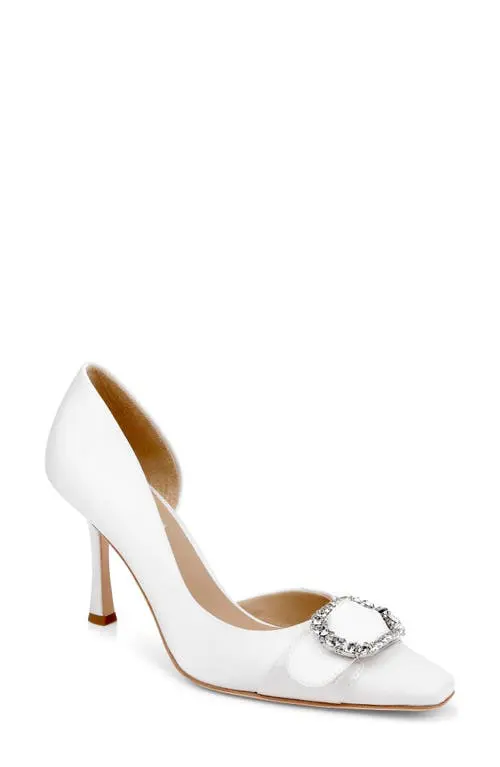 Badgley Mischka Odyssey Half D'orsay Pump - White Crepe