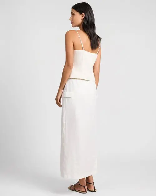 Onia Linen Utility Wrap Maxi Skirt - Natural