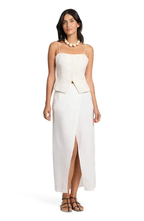 Onia Linen Utility Wrap Maxi Skirt - Natural