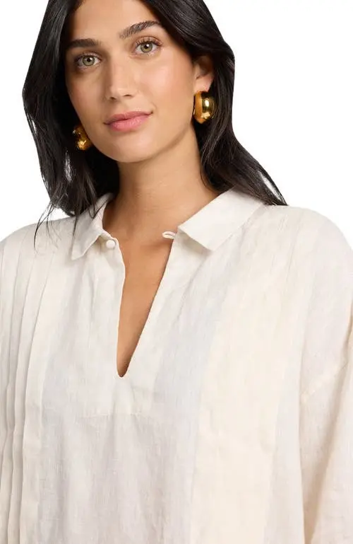 Onia Linen Pintuck Popover Shirt
