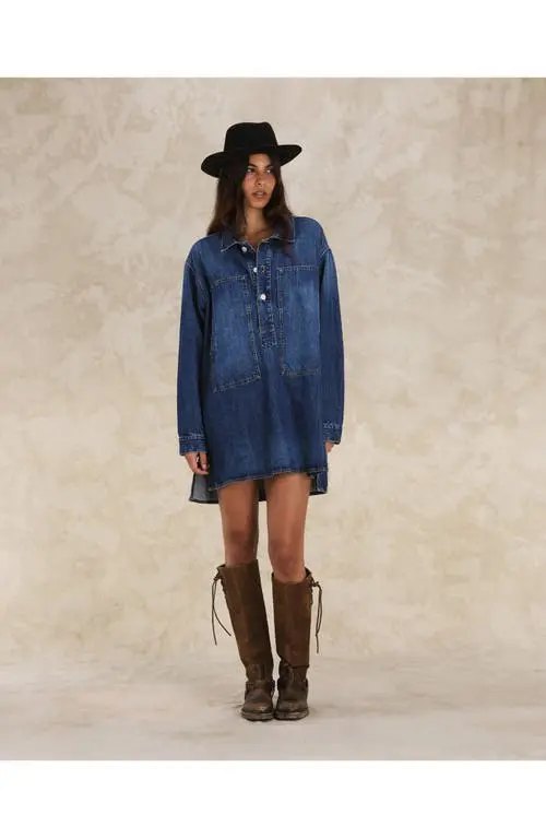 FORTELA Denim Shirt Dress