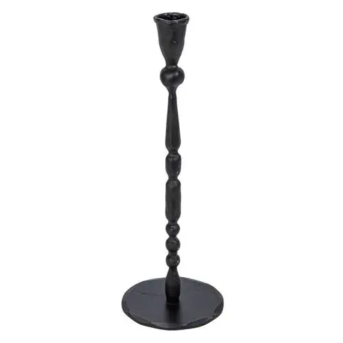 STORIED HOME Decorative Hand-forged Metal Taper Holder - Black