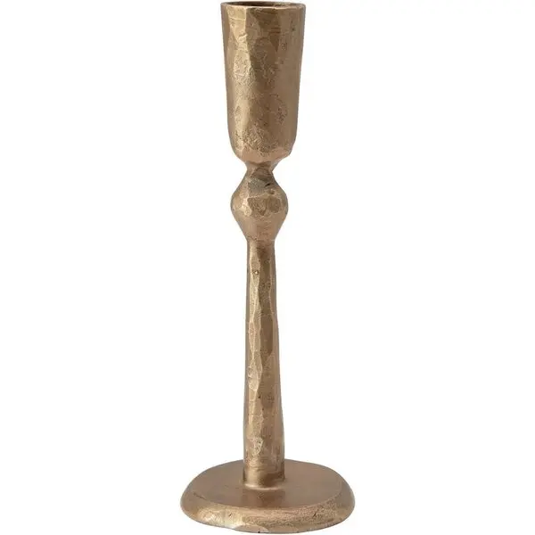 STORIED HOME Tall Hand-forged Metal Taper Holder - Brass