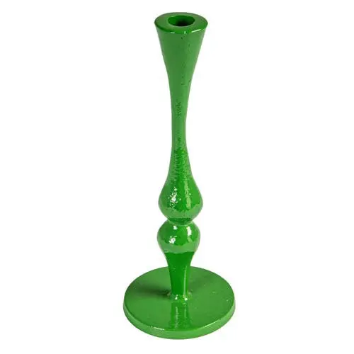 STORIED HOME Cast Metal Taper Holder - Green