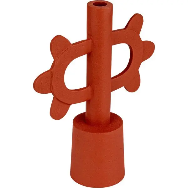 STORIED HOME Scalloped Taper Candleholder - Orange