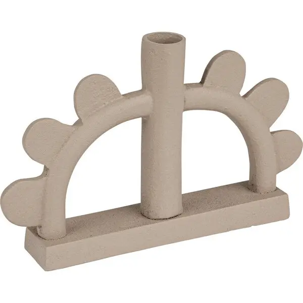 STORIED HOME Scalloped Taper Candleholder - White