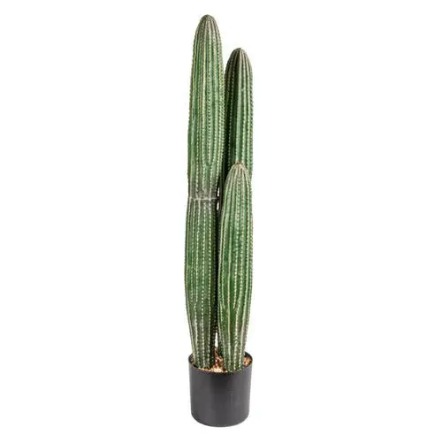 STORIED HOME Round Faux Pachycereus Cactus - Green