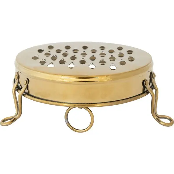 STORIED HOME Round Stainless Steel Footed Grater - Gold