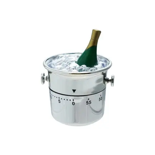 STORIED HOME Plastic Champagne On Ice Shaped 1 Hour Twist Timer - Silver