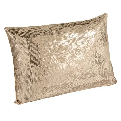 STORIED HOME Aureate Sands Velvet Lumbar Pillow - Tan