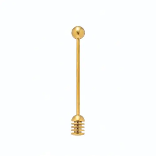 STORIED HOME Stainless Steel Honey Dipper - Gold