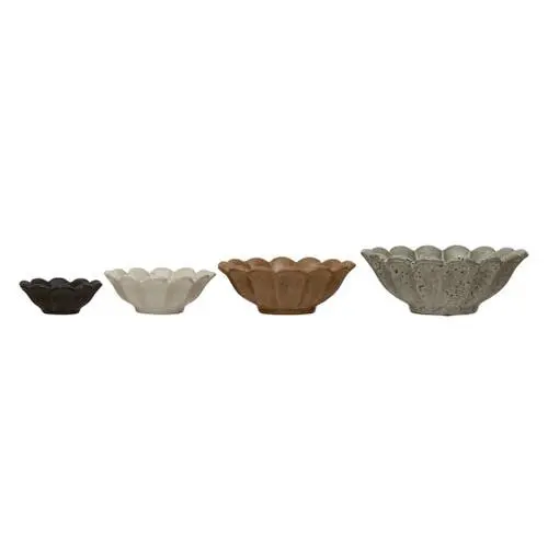 STORIED HOME Stoneware Flower Bowls