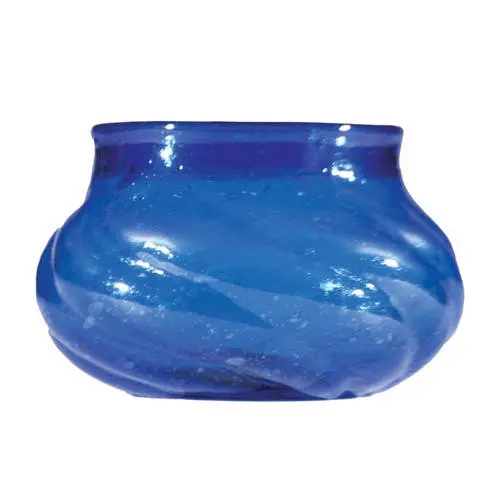 STORIED HOME Hand-blown Twisted Glass Tealight/votive Holder - Blue