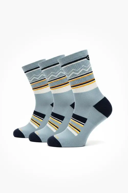 COZY ZERO Performawool Mid-crew All-season Hike Socks 3-pack - Light Blue