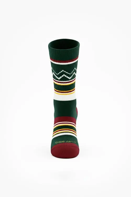 COZY ZERO Performawool Mid-crew All-season Hike Socks 3-pack - Pine Green