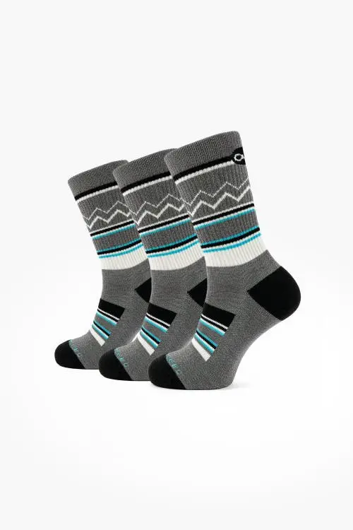 COZY ZERO Performawool Mid-crew All-season Hike Socks 3-pack - Rock Gray