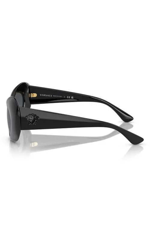 Versace 52mm Oval Sunglasses - Black