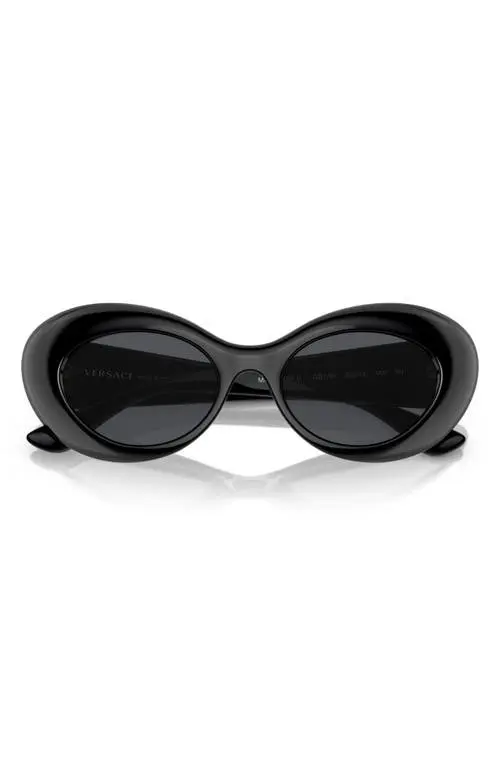 Versace 52mm Oval Sunglasses - Black