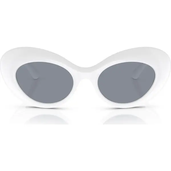 Versace 52mm Oval Sunglasses - White