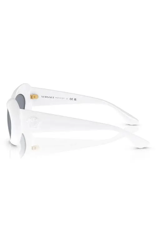 Versace 52mm Oval Sunglasses - White