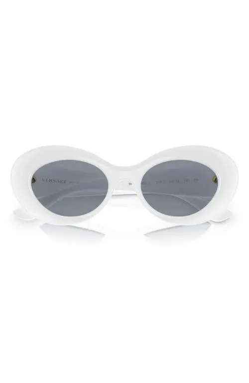 Versace 52mm Oval Sunglasses - White