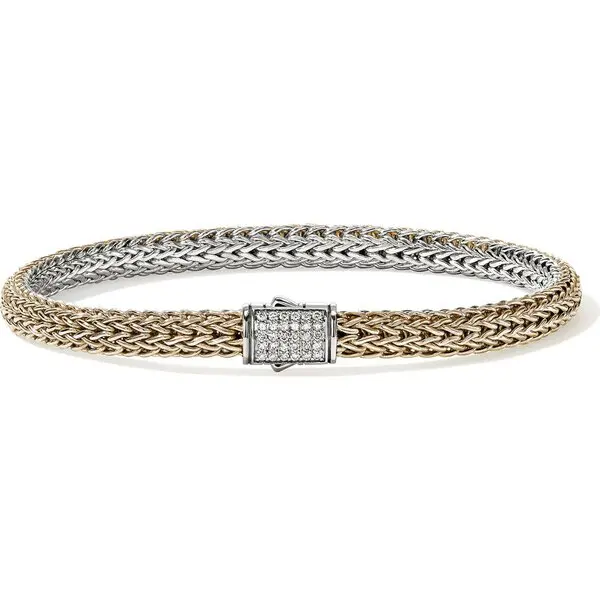 John Hardy Icon Reversible Bracelet With Diamonds - Silver And Gold