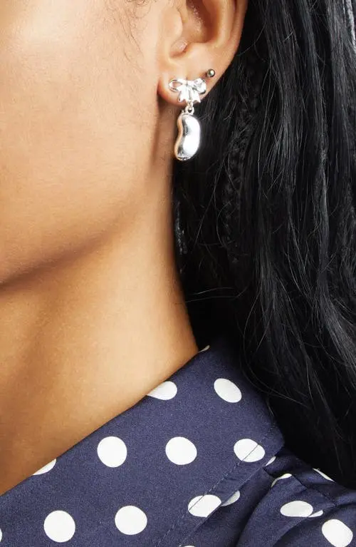 Sandy Liang Bow Fava Drop Earrings