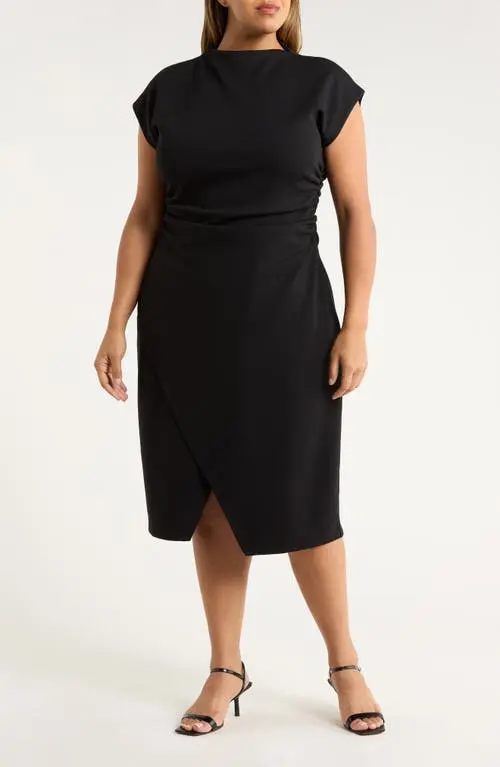 Nordstrom Ruched Cap-sleeve Dress - Black