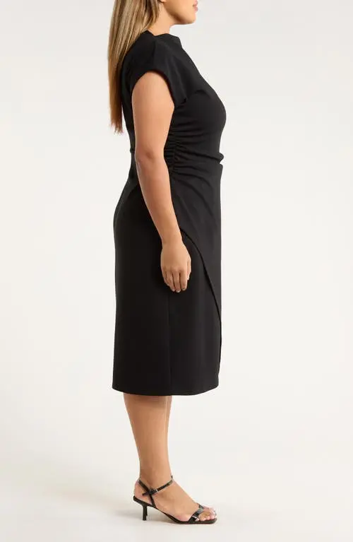 Nordstrom Ruched Cap-sleeve Dress - Black