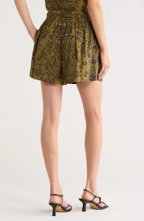 Ulla Johnson Rowan Tie Waist Shorts - Olive Flora