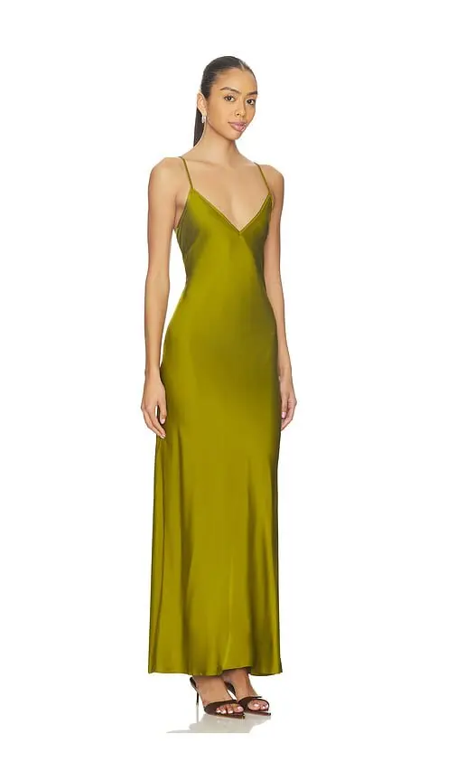 EAVES Svann Midi Slip Dress in Green - size XL