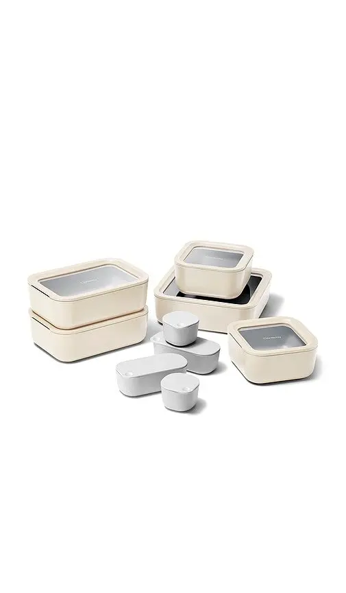 CARAWAY 14 Piece Glass Food Storage Set - Cream