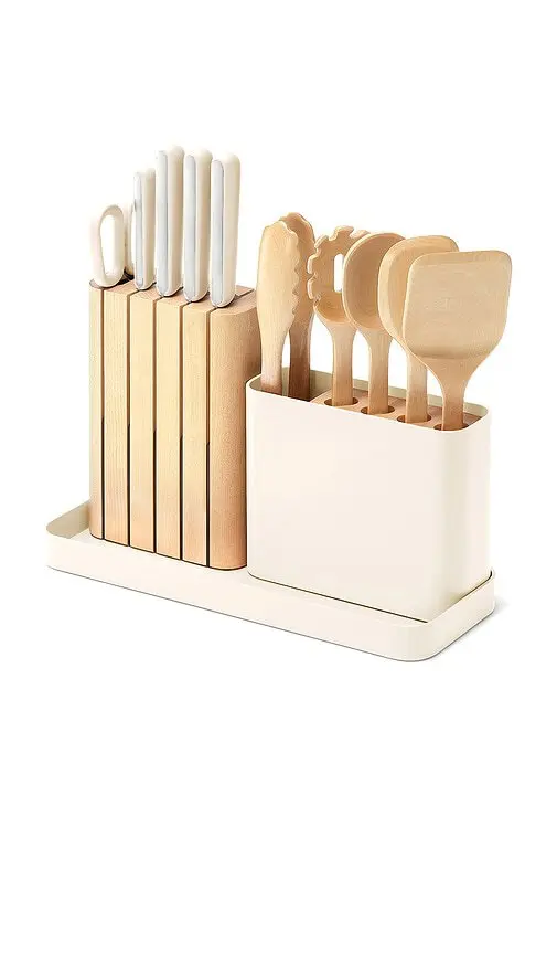 CARAWAY 14 Piece Knife & Utensil Set - Cream