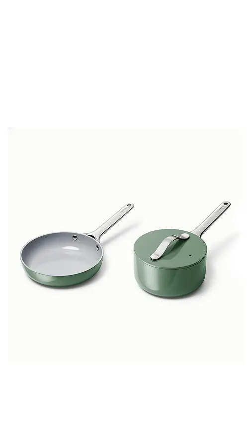 CARAWAY Non-stick Ceramic Mini Fry Pan & Mini Sauce Pan Duo - Sage