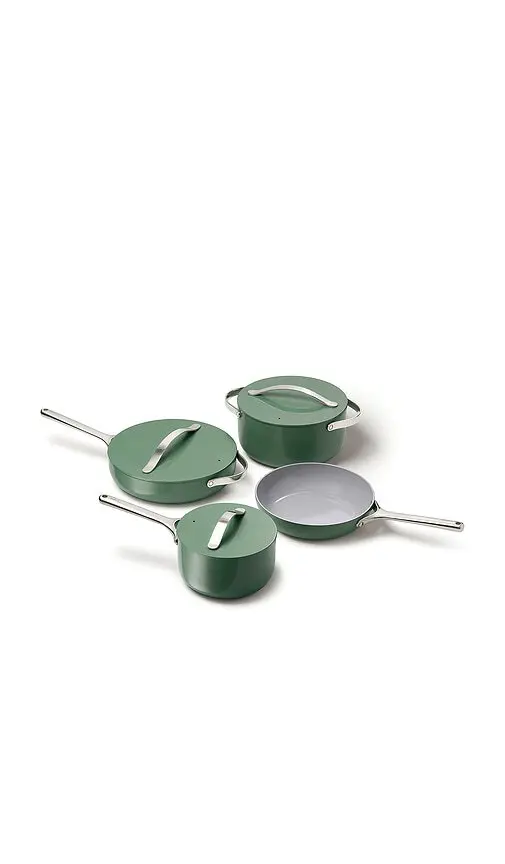 CARAWAY 12 Piece Non-toxic Ceramic Non-stick Cookware Set - Sage