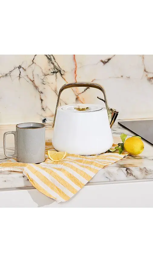 CARAWAY Whistling Tea Kettle In White