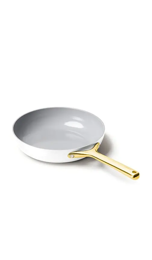 CARAWAY 10.5 Inch Non-stick Ceramic Fry Pan In White - White & Gold