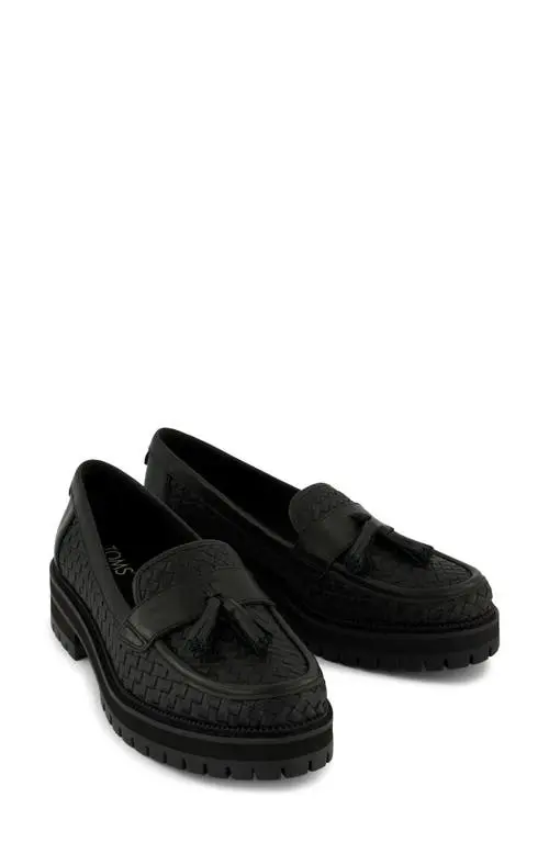 Toms Cara Platform Tassel Loafer - Black